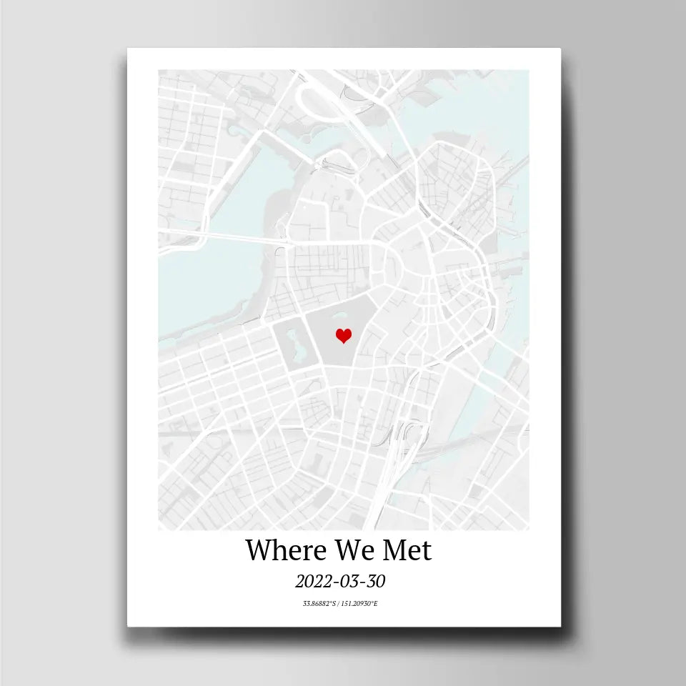 Custom - Create Your Own Where We Met Map Poster – WES & CO Gallery